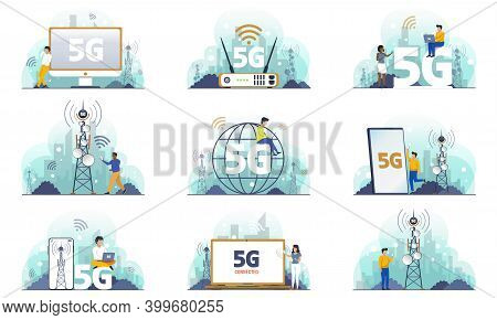 Set 5g Internet Vector & Photo (Free Trial) | Bigstock