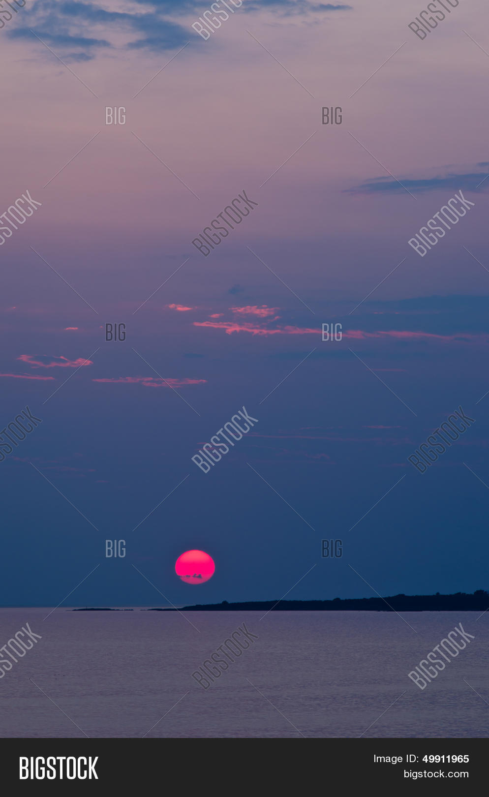 Red Sun Sunset Sea Image & Photo (Free Trial) | Bigstock