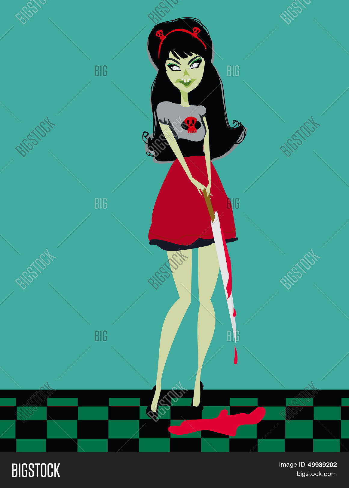 Cute Evil Girl Bloody Vector & Photo (Free Trial) | Bigstock
