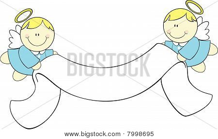 Baby Angels Ribbon Vector & Photo (Free Trial) | Bigstock