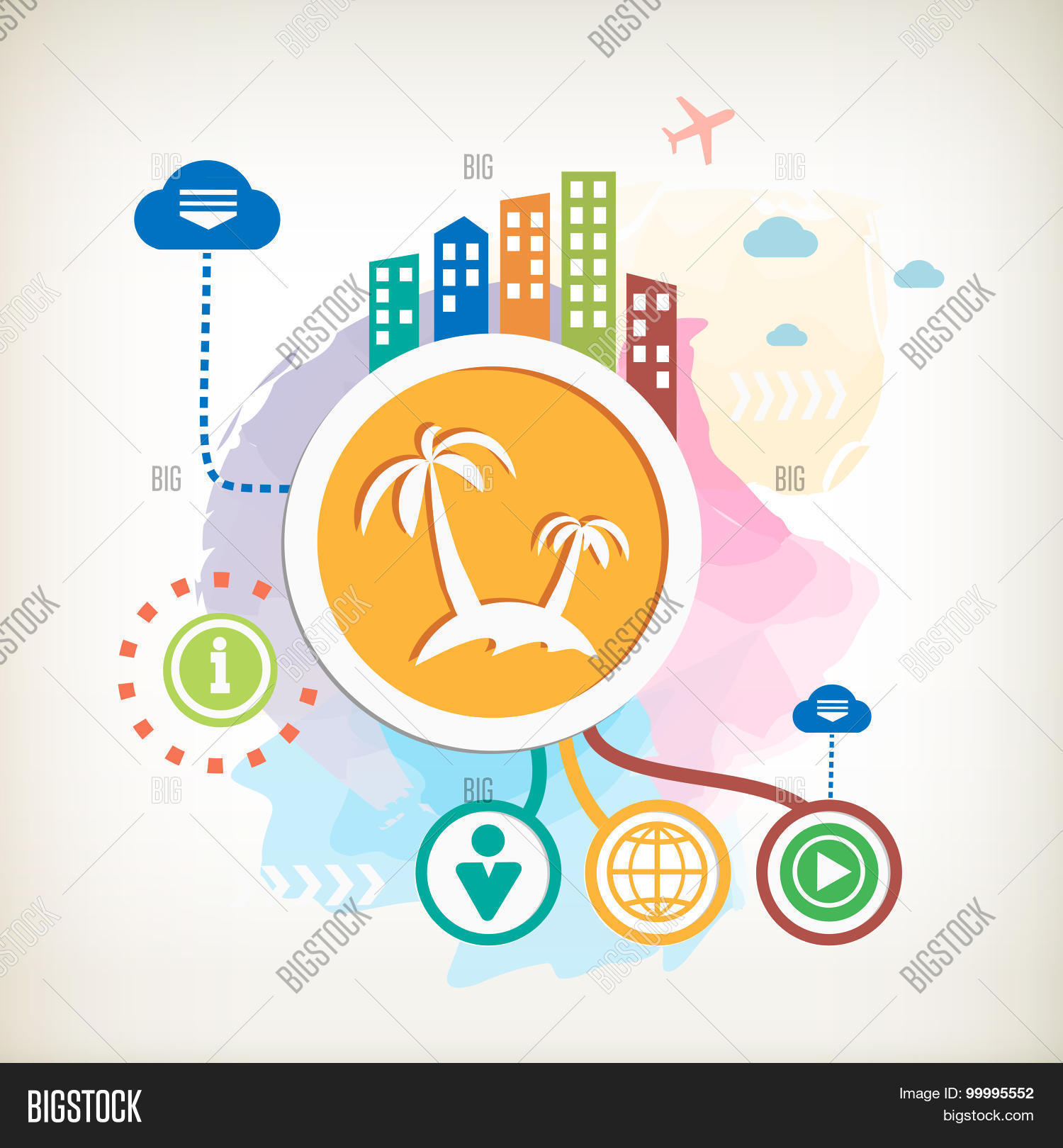 Palm Tree City Mark Vector & Photo (Free Trial) | Bigstock