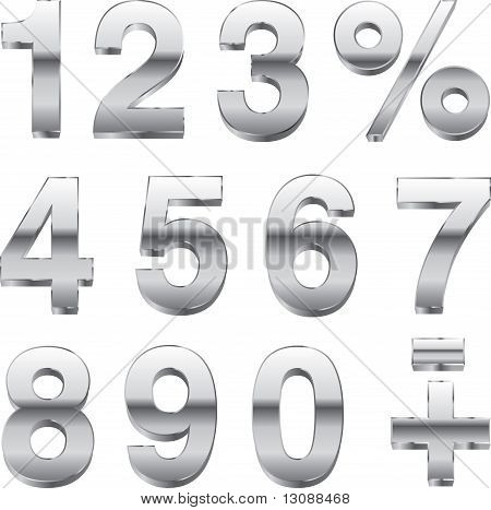 Metal Numbers.eps Stock Vector & Stock Photos | Bigstock