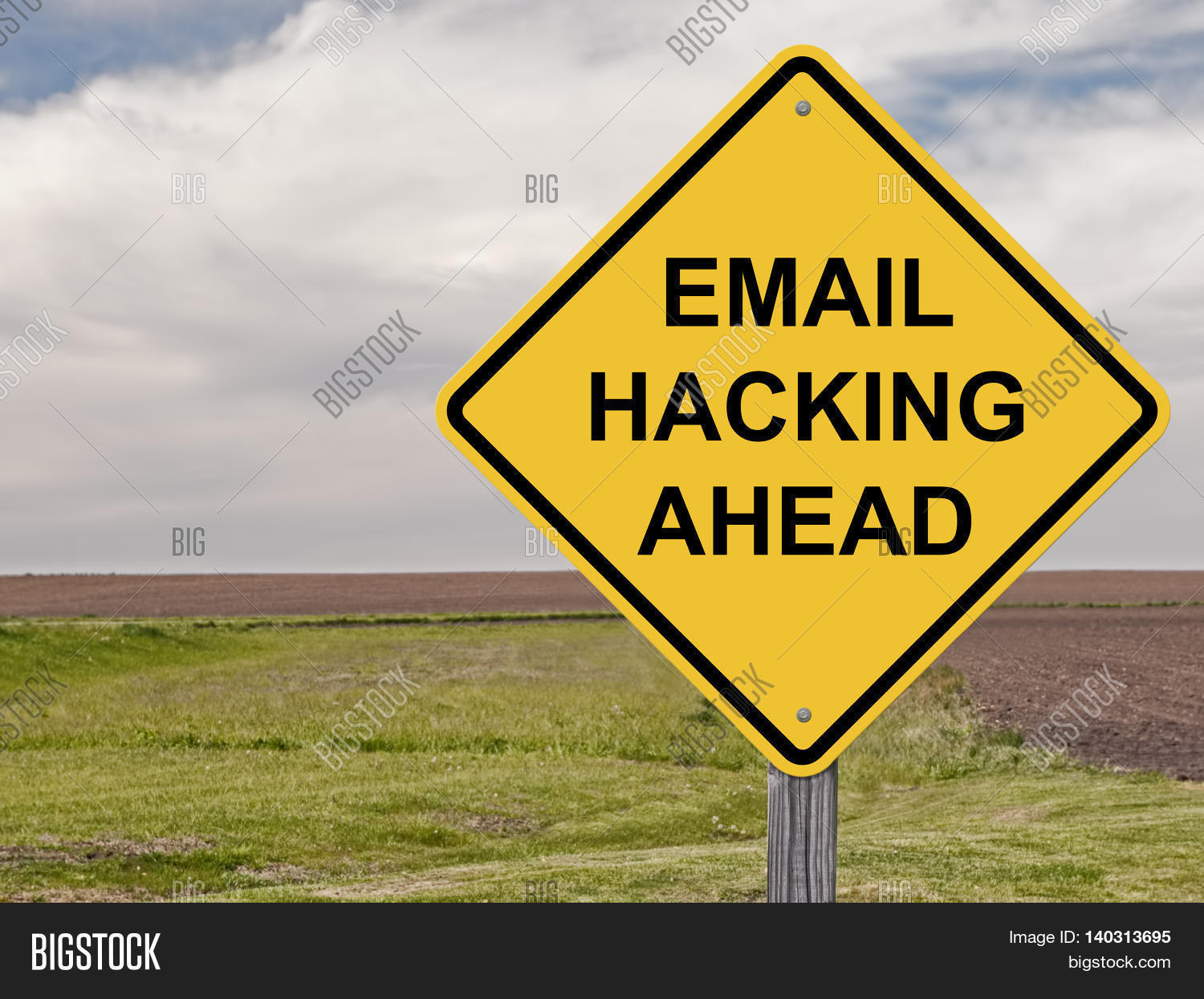 Caution Sign - Email Hacking Ahead Warning Stock Photo & Stock Images ...
