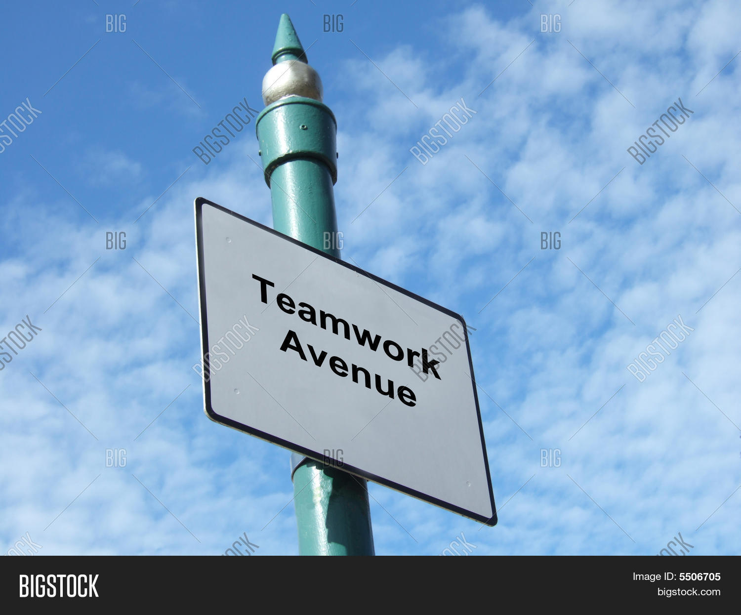 Teamwork Themed Street Sign Image & Photo | Bigstock