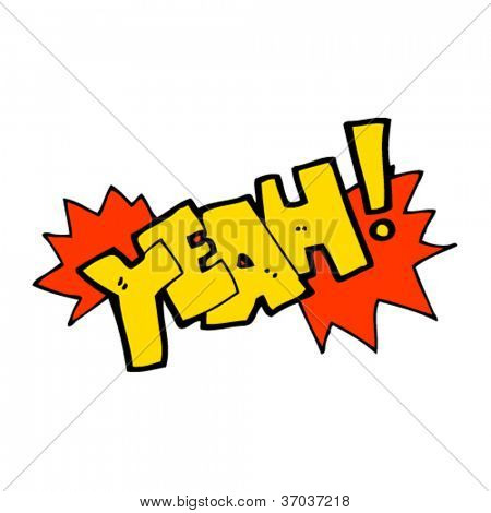 Cartoon Yeah Symbol Vector & Photo | Bigstock