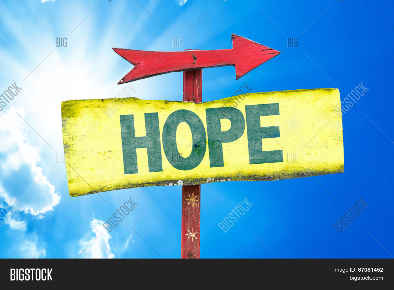 Hope Sign Sky Background Image & Photo | Bigstock
