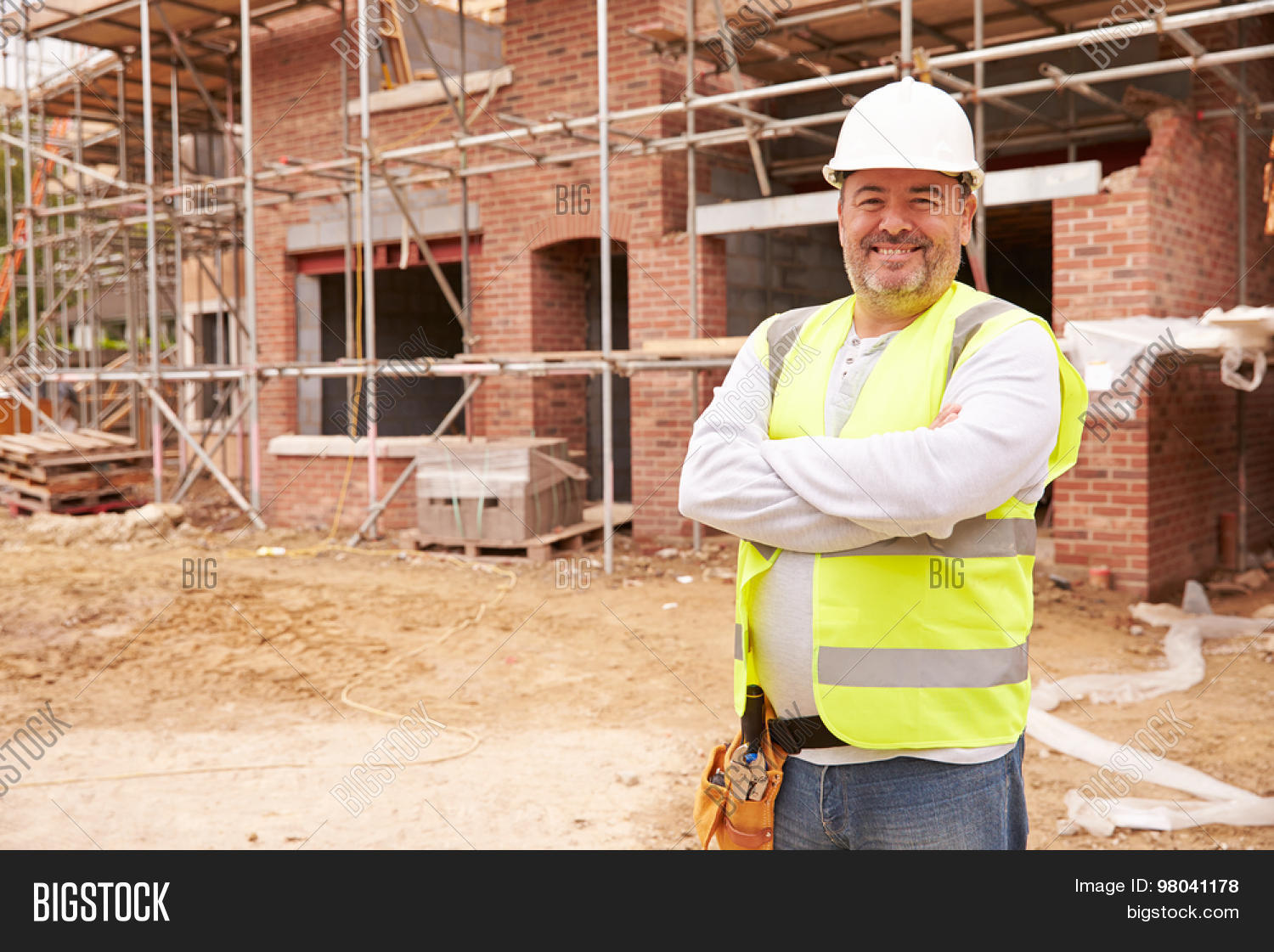 Portrait Of Construction Worker On Building Site Stock Photo & Stock ...