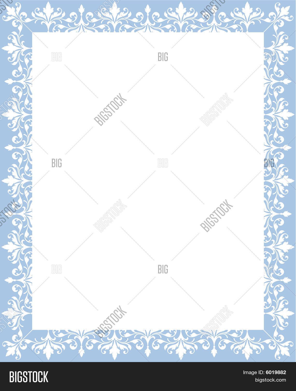 Powder Blue Scrollwork Border Stock Vector & Stock Photos | Bigstock