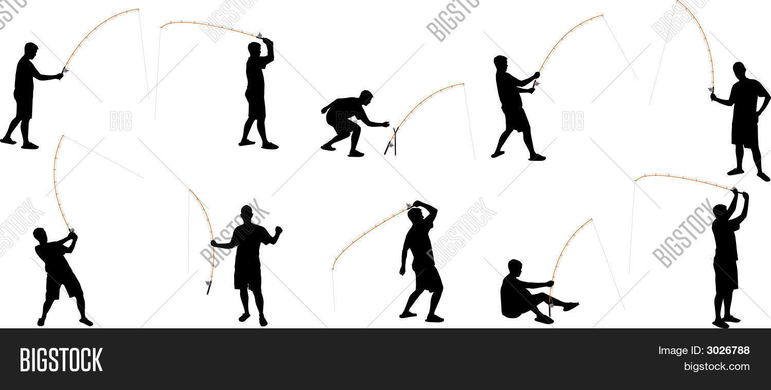 Fishing Silhouettes Vector & Photo | Bigstock