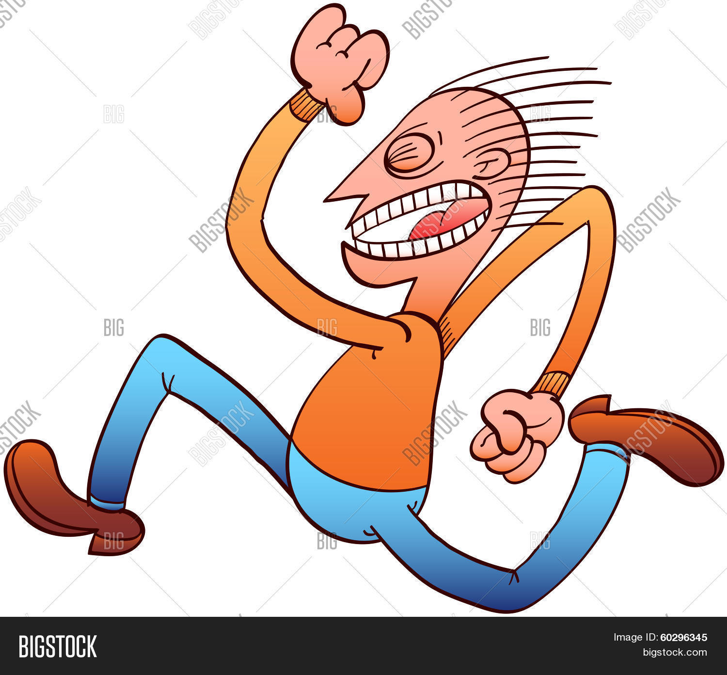 Mad man running away while looking fully terrified Stock Vector & Stock ...