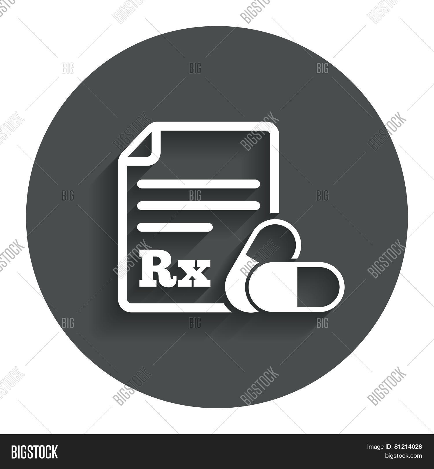 Medical Prescription Rx Sign Icon Vector & Photo | Bigstock