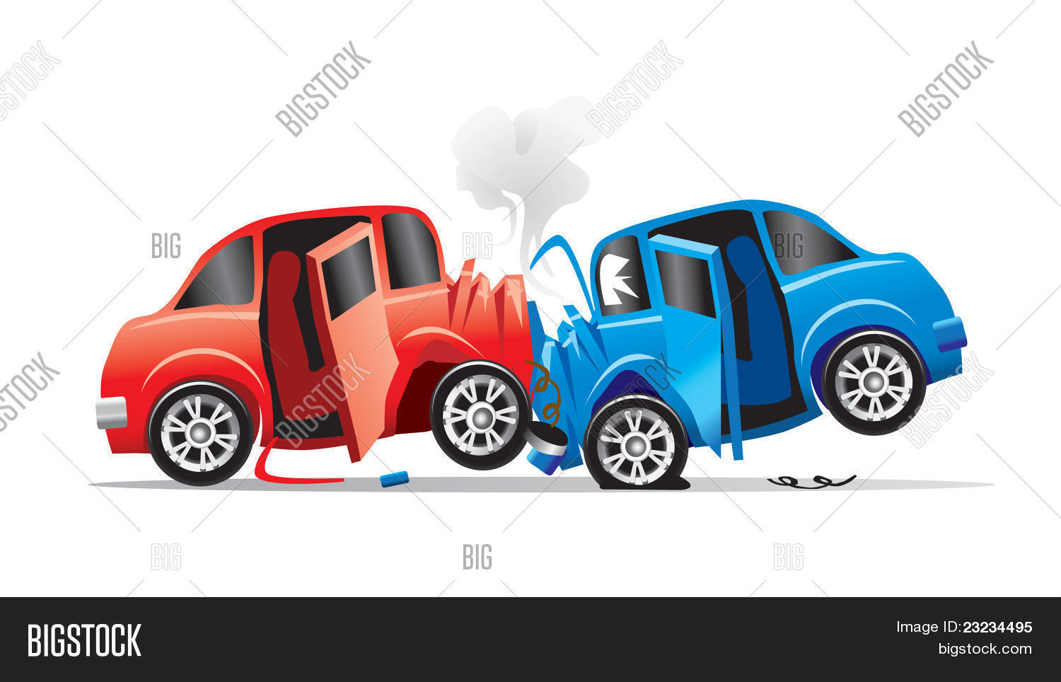 2 Car Crashed Vector & Photo | Bigstock