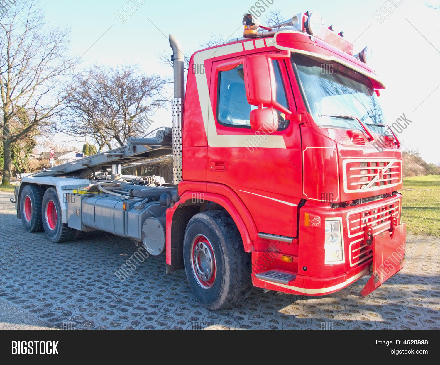 Front Side View Red Skip Truck Image & Photo | Bigstock