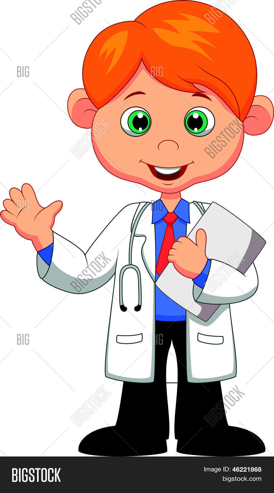 Cute Little Male Doctor Cartoon Vector & Photo | Bigstock