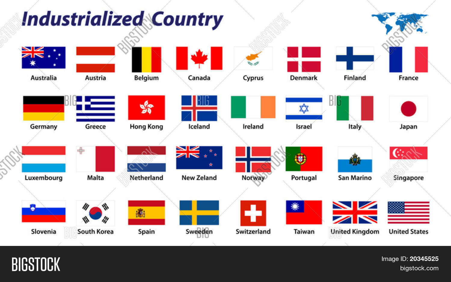 32 Industrialized Country Flags Vector & Photo | Bigstock