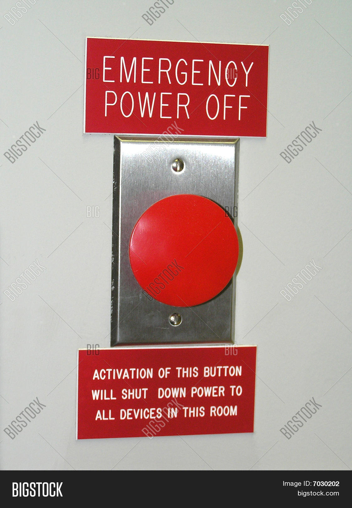 Big red emergency power off button Stock Photo & Stock Images | Bigstock