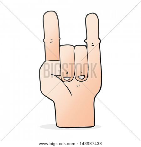 freehand drawn cartoon devil horns hand symbol Stock Photo & Stock ...