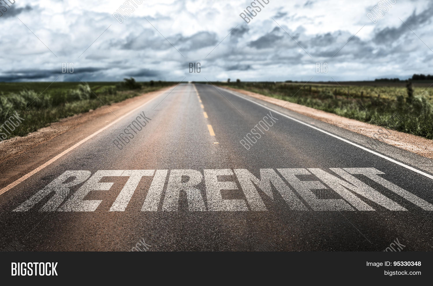 Retirement written on rural road Stock Photo & Stock Images | Bigstock