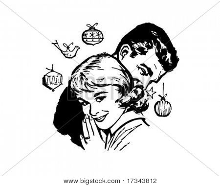 Retro Christmas Couple - Clip Art Vector & Photo | Bigstock