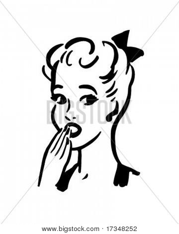 Dismayed Woman - Retro Clipart Illustration Stock Vector & Stock Photos ...