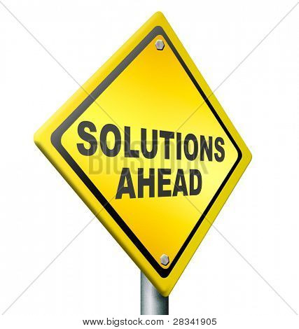 solution ahead, answer to solve all your problems, resolution yellow ...