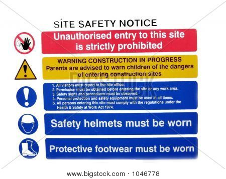 Site Safety Notice. Sign. Notice Board Stock Photo & Stock Images ...