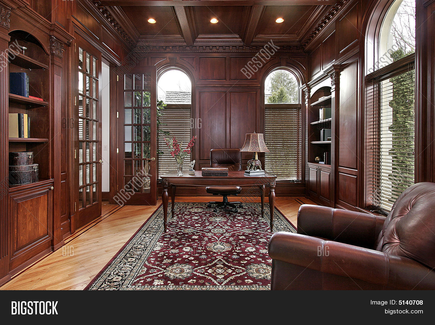 Library Cherry Wood Paneling Image & Photo | Bigstock