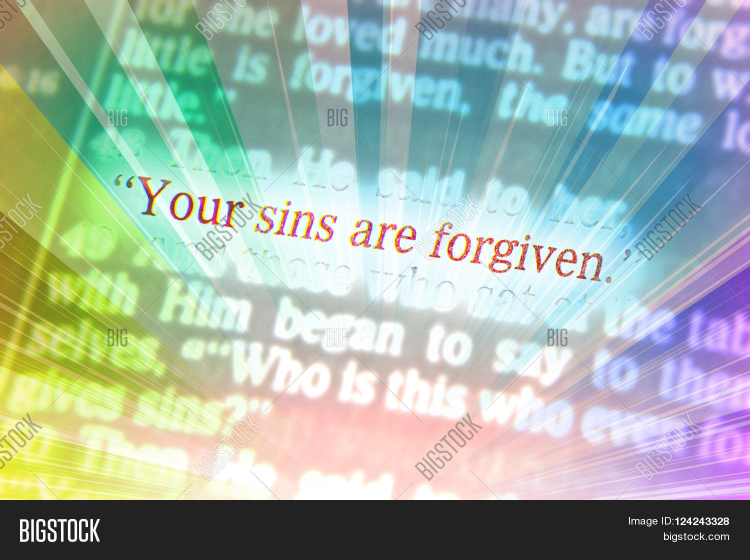 Bible Text - Your Sins Forgiven Image & Photo | Bigstock