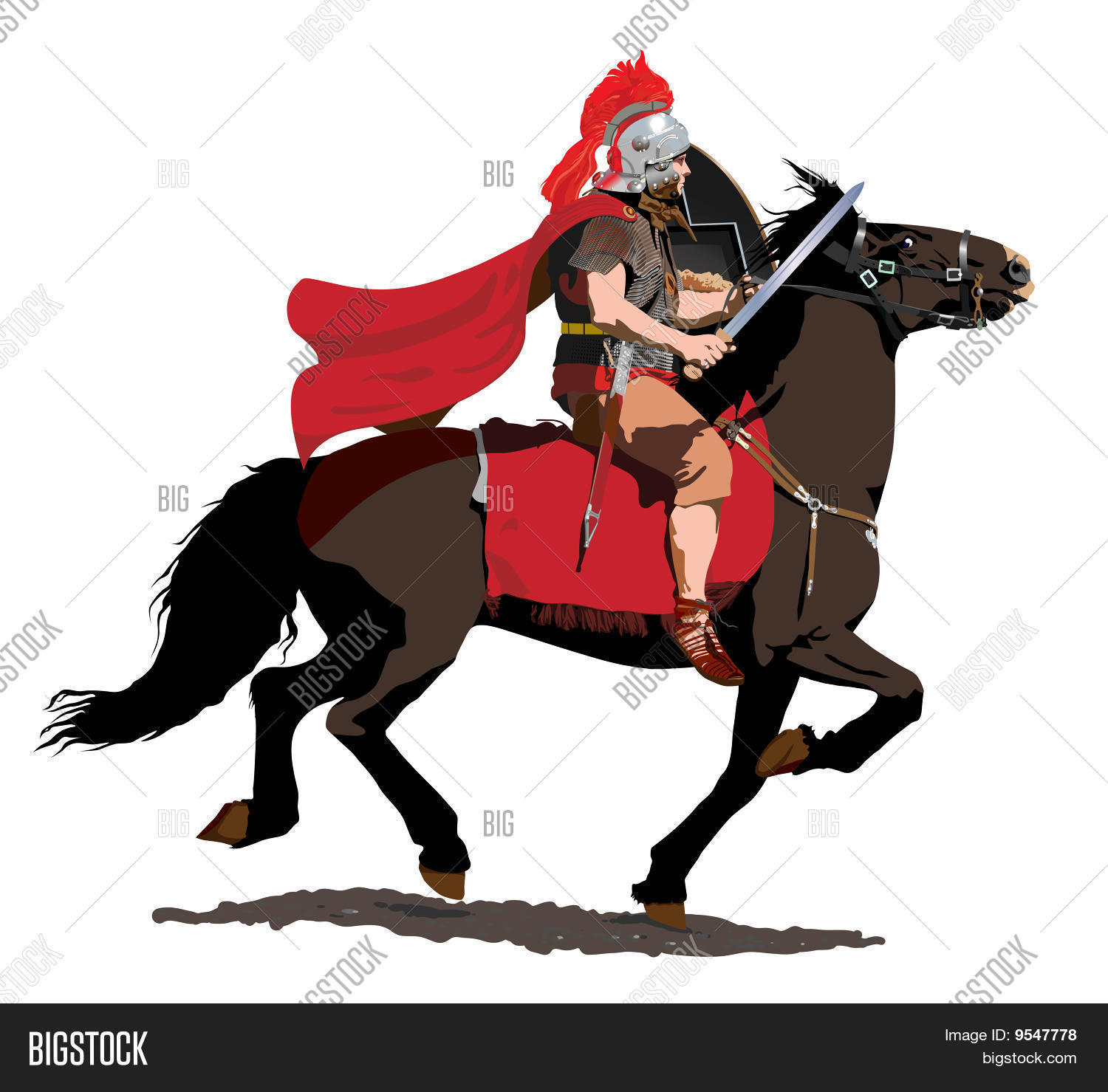 Roman Soldier On Horseback Vector & Photo | Bigstock