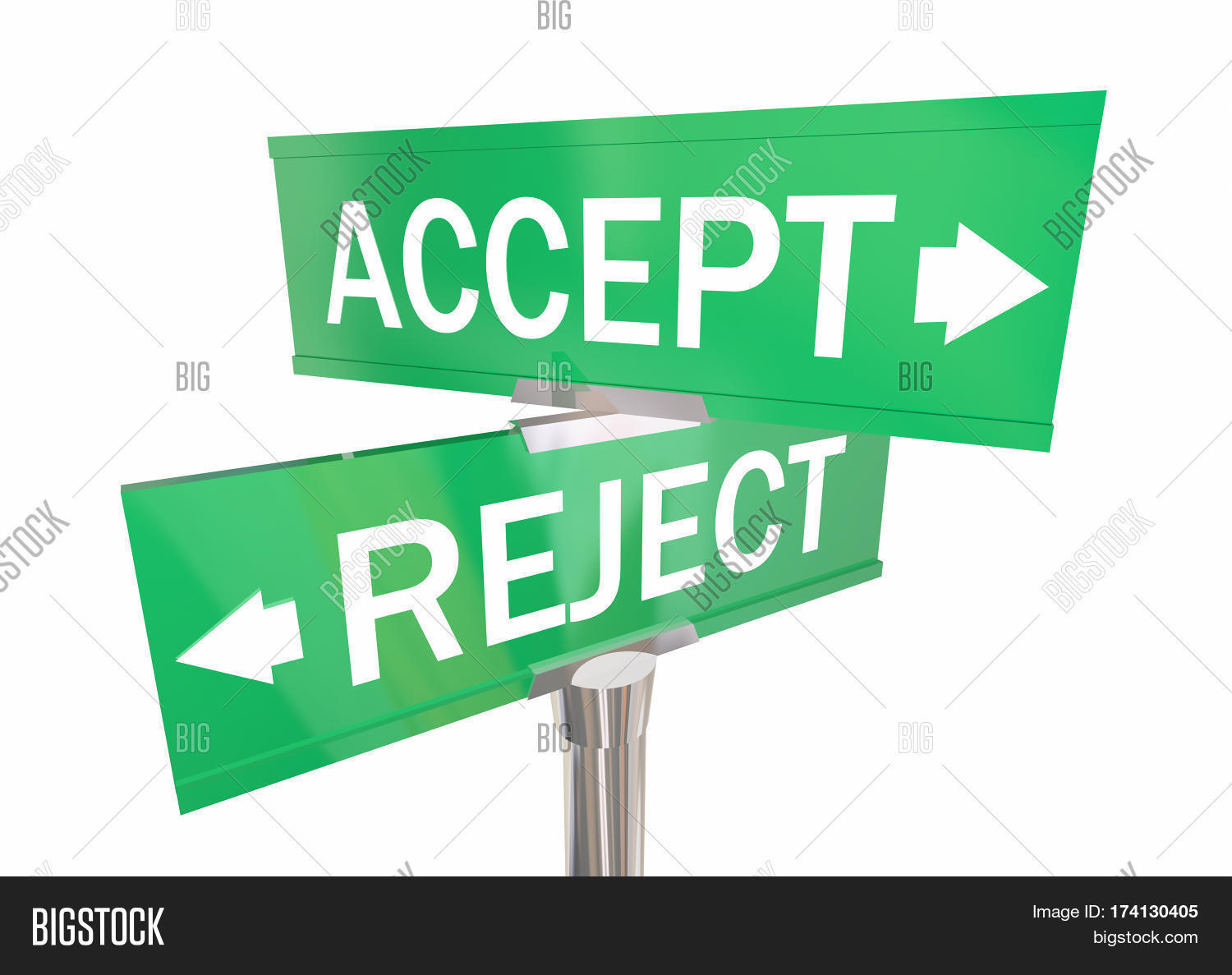 Accept Reject Two Way Road Signs Image & Photo | Bigstock