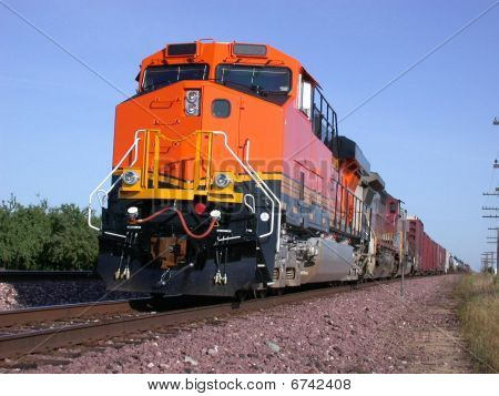 Orange freight train Stock Photo & Stock Images | Bigstock