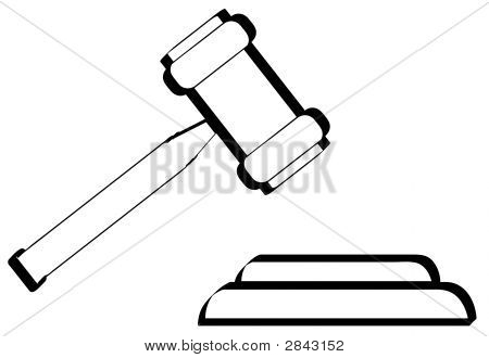 Gavel Outline Image & Photo | Bigstock