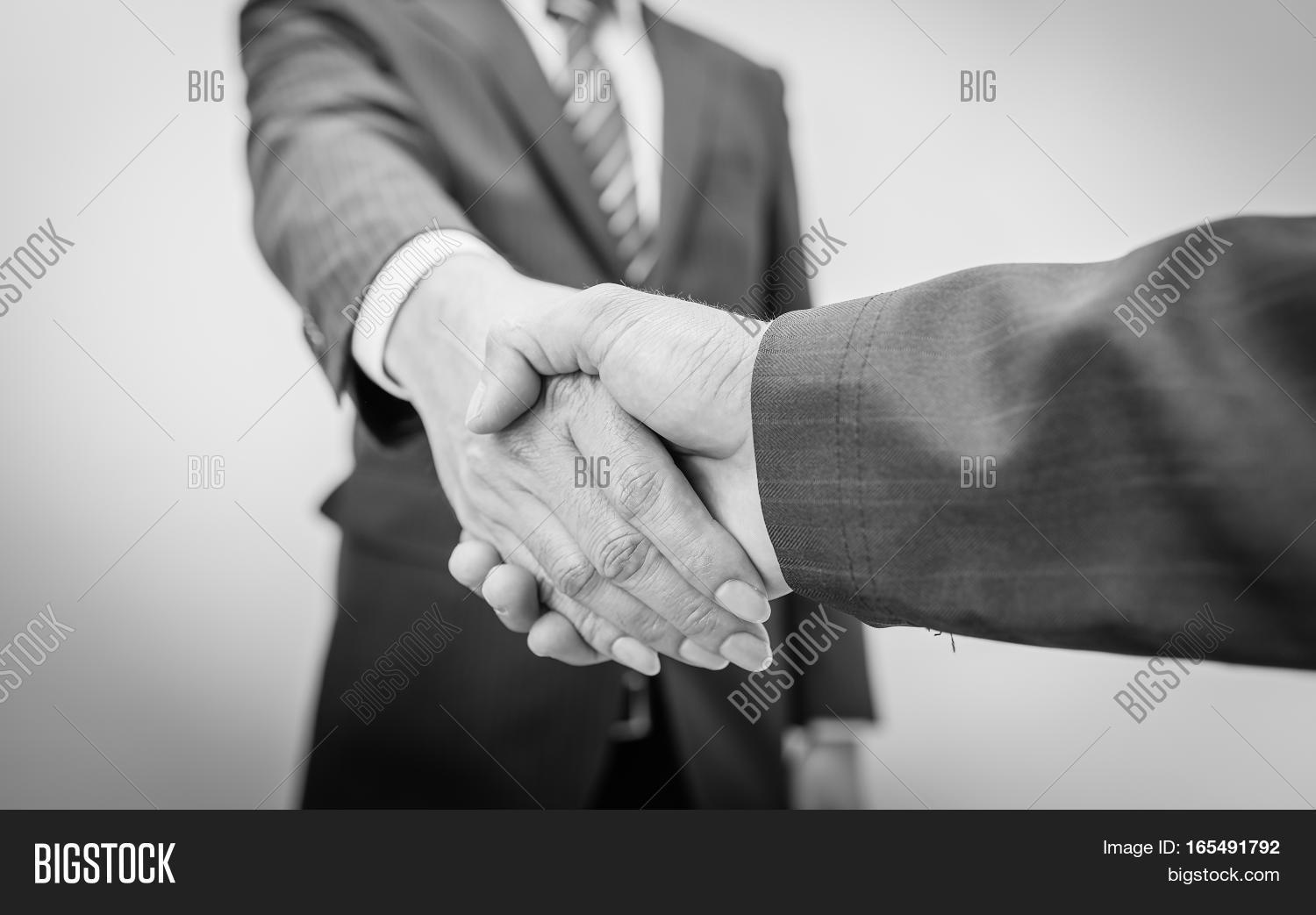 black and white. Business Man. Business handshake and business people ...
