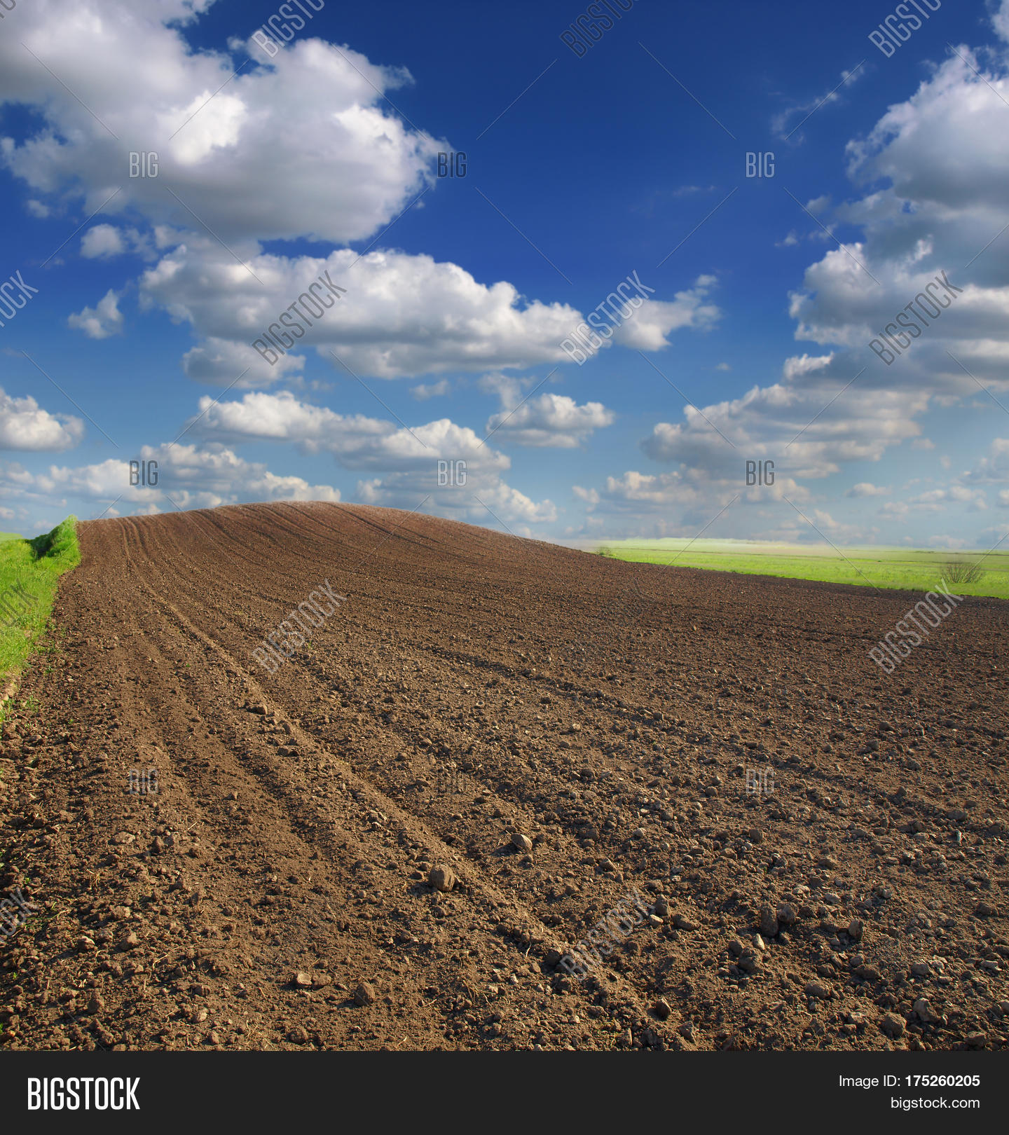 Plowed field in spring time with blue sky Stock Photo & Stock Images ...