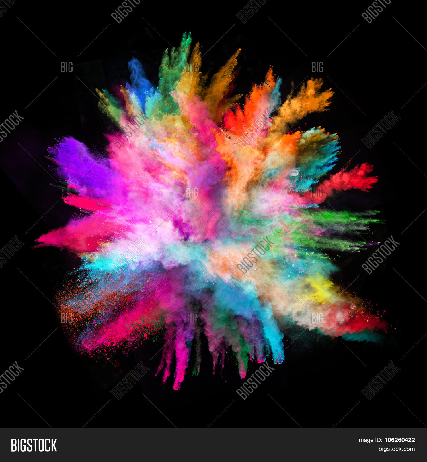 Launched Colorful Powder On Black Image & Photo | Bigstock