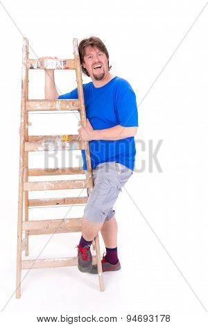 Smiling Man Holding Ladder Image & Photo | Bigstock