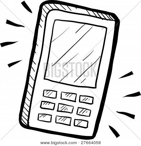 Mobile phone drawing Stock Vector & Stock Photos | Bigstock
