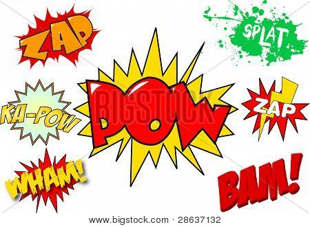 Comic/Cartoon Strip Action Words Vector & Photo | Bigstock
