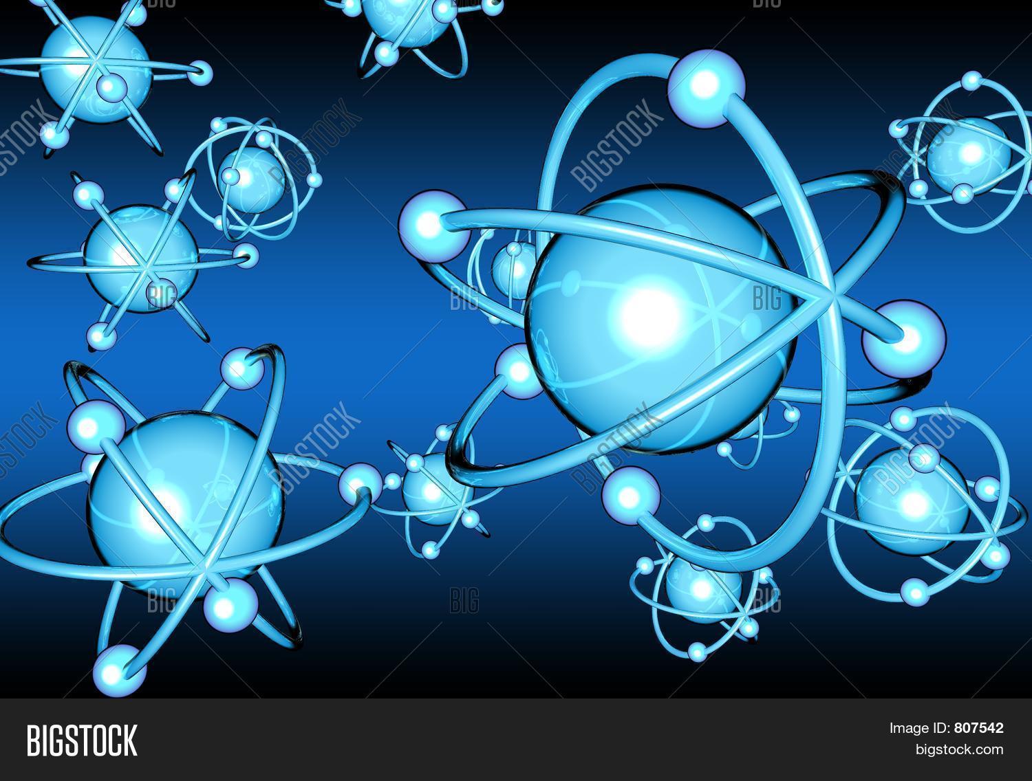Blue 3D atoms Stock Photo & Stock Images | Bigstock
