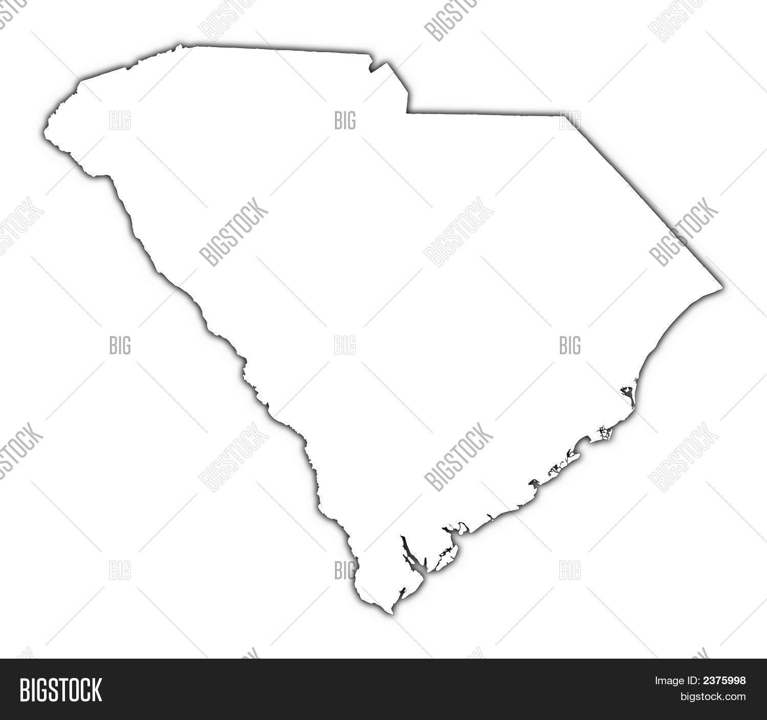 South Carolina (Usa) Outline Map Image & Photo | Bigstock