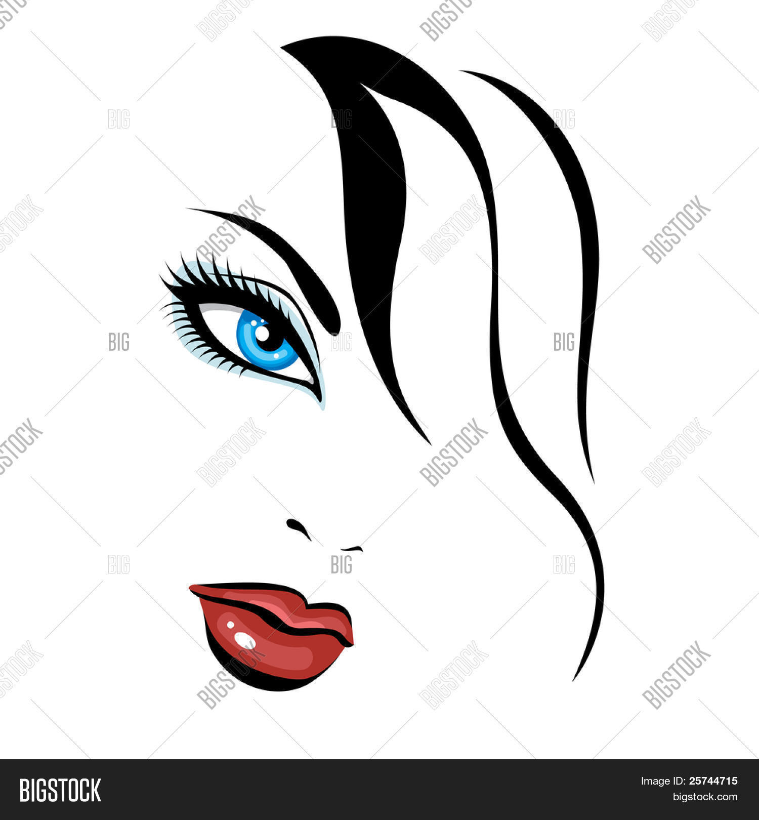 Beautiful Girl Face Vector & Photo | Bigstock