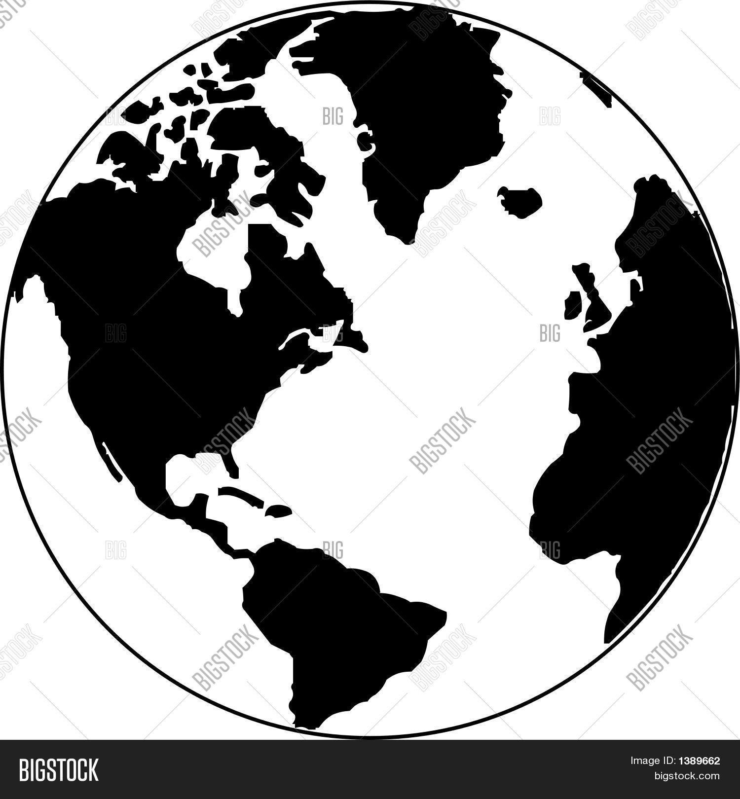 Vector Map Of The World On The Globe Stock Vector & Stock Photos | Bigstock