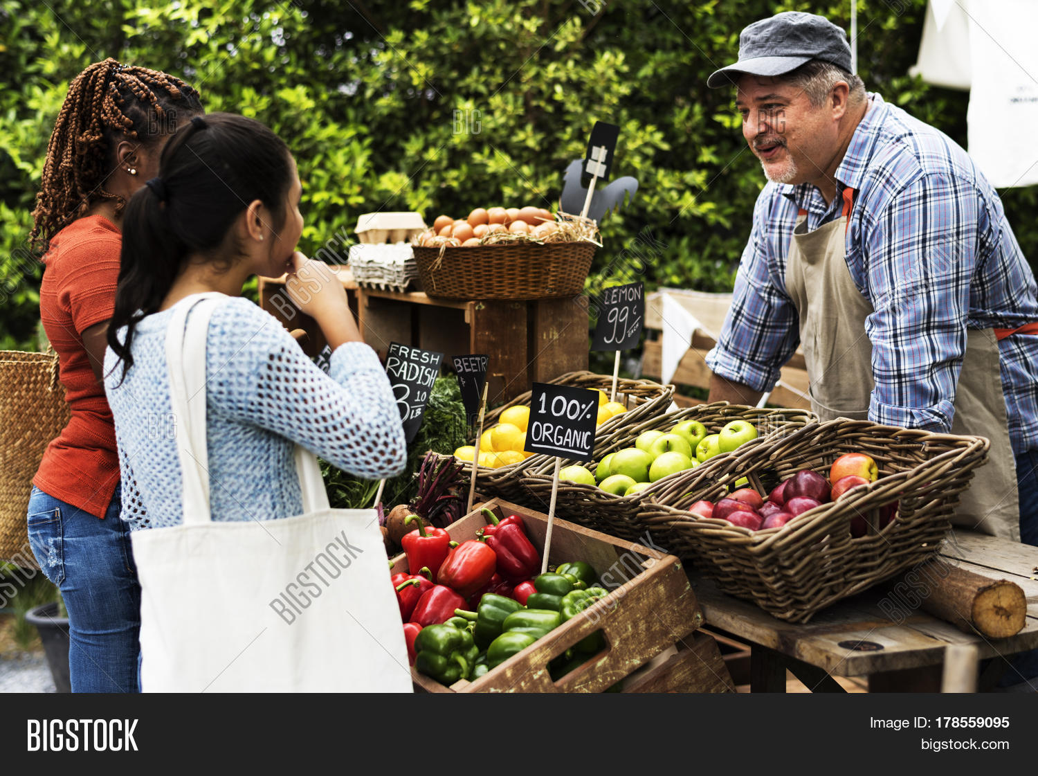 Imagen y foto People Buying Fresh Local Vegetable | Bigstock