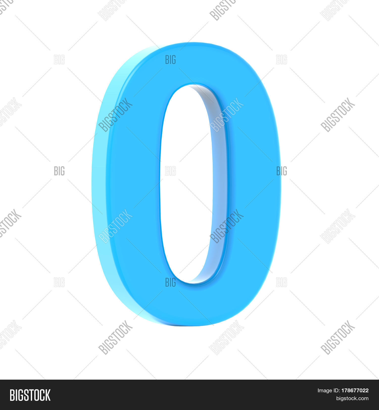 Light Blue Number 0 Image & Photo | Bigstock
