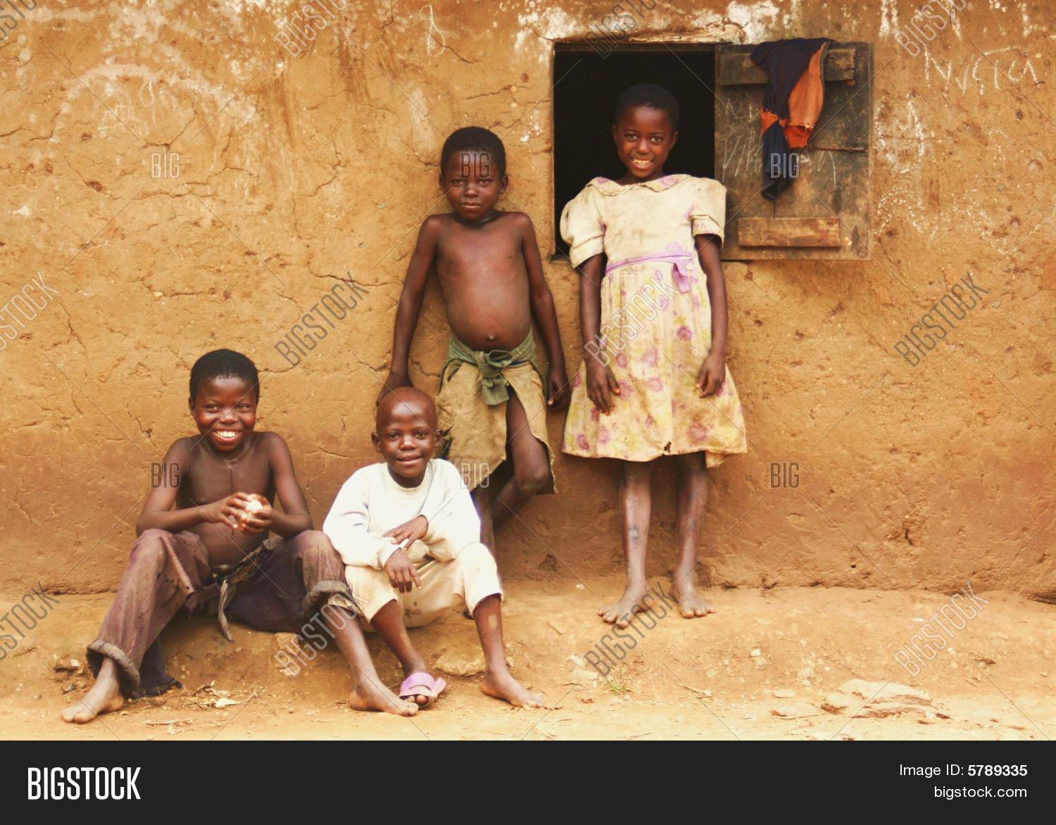 Poor Uganda Children Hanging Around Image & Photo | Bigstock