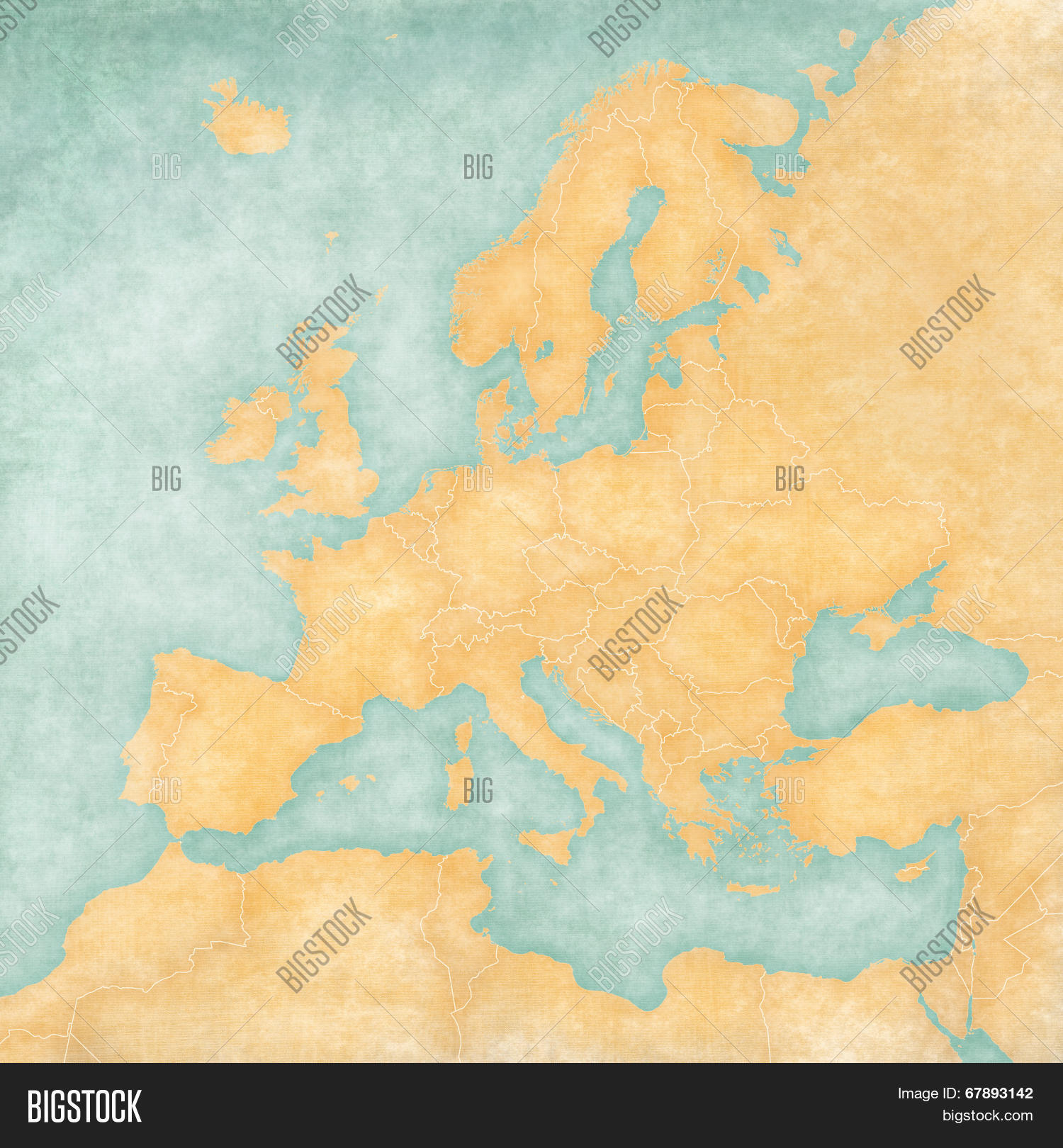 Blank Map Europe. Map Vintage Image & Photo | Bigstock