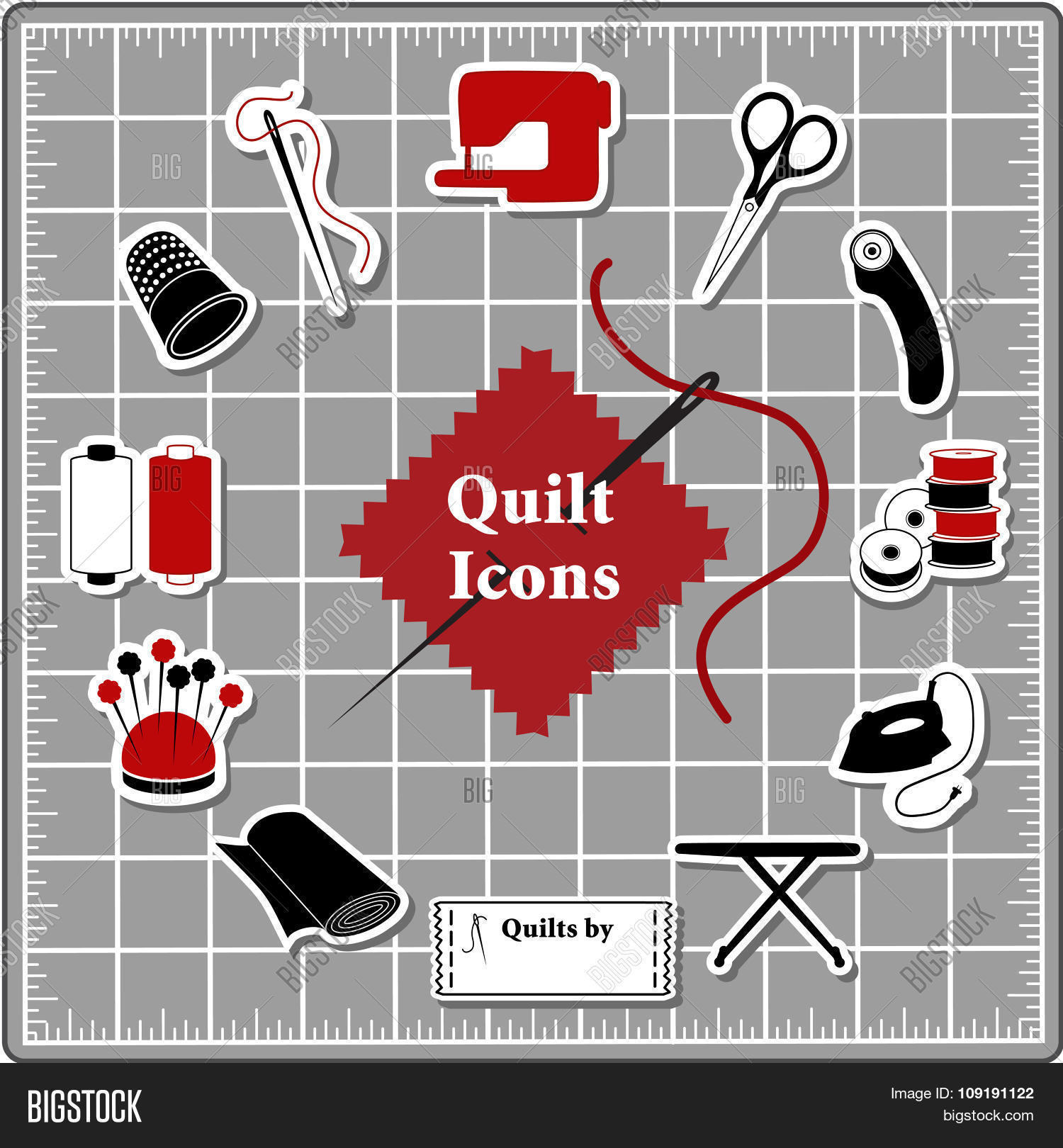 Quilting Stickers Vector & Photo | Bigstock