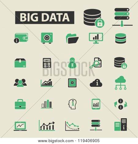 big data icons, big data logo, big data vector, big data flat ...