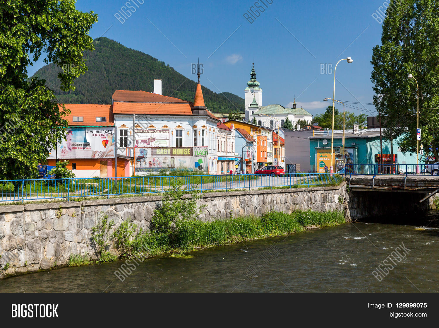 View To The Buildings Near Revuca River In The City Center Of ...