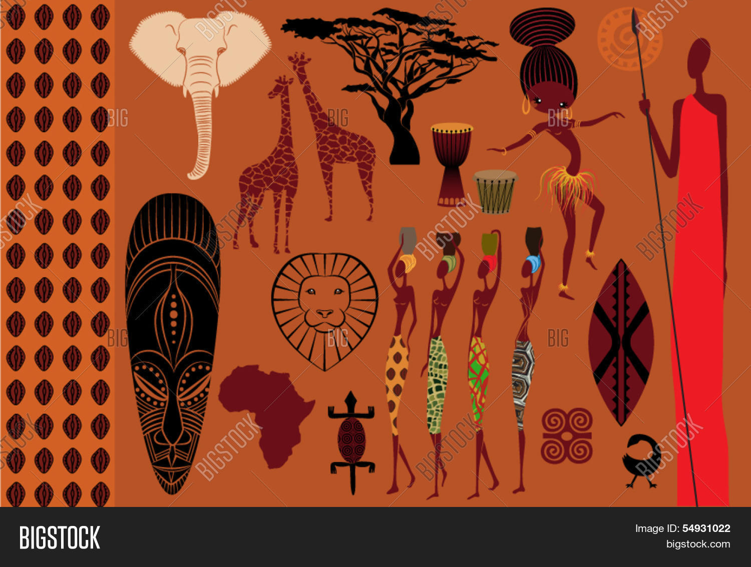Africa: Icons, Symbols Seamless Vector & Photo | Bigstock